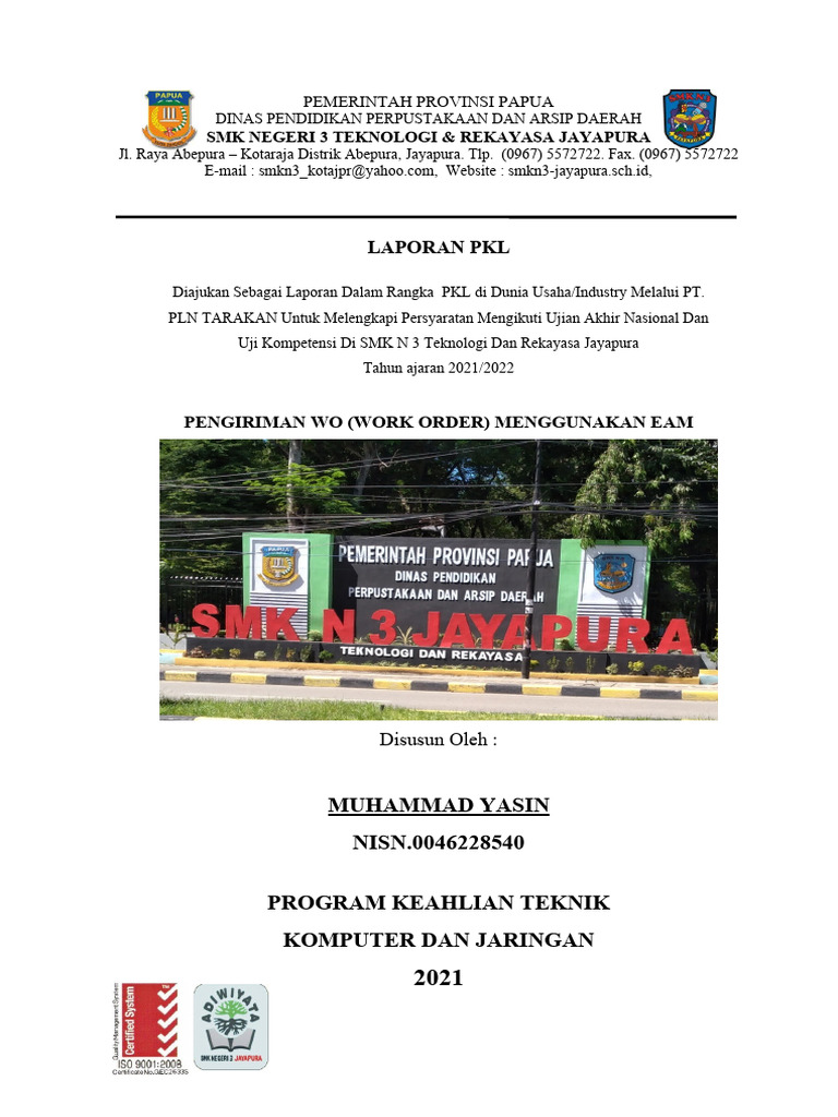 Format Laporan PKL 2021 Muhammad Yasin | PDF | Bisnis | Komputer