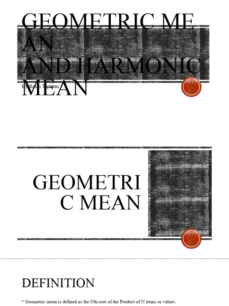 GM and HM | PDF | Mean | Arithmetic Mean