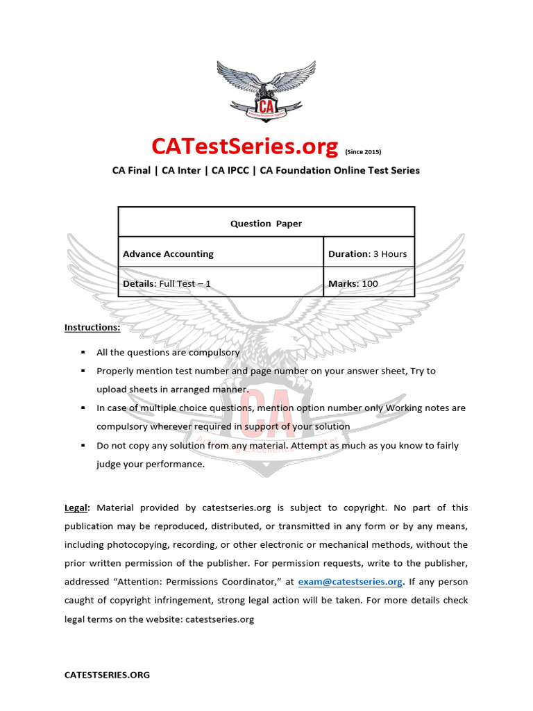 Advanced Accounting Exam Paper 2024 | PDF | Dividend | Equity (Finance)