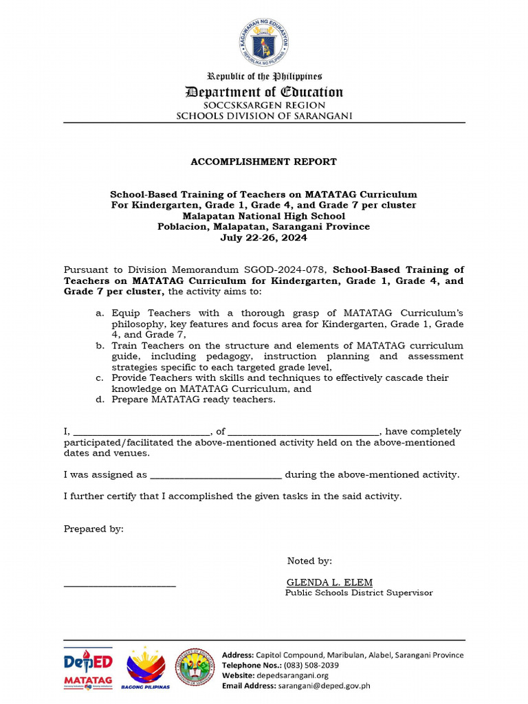 Accomplishment Report For Service Credits Request | PDF | Career & Growth