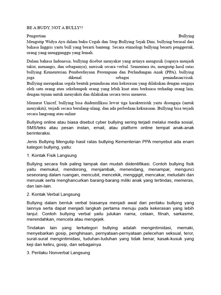 Cegah Bullying: Panduan dan Solusi | PDF | Pengembangan Diri ...