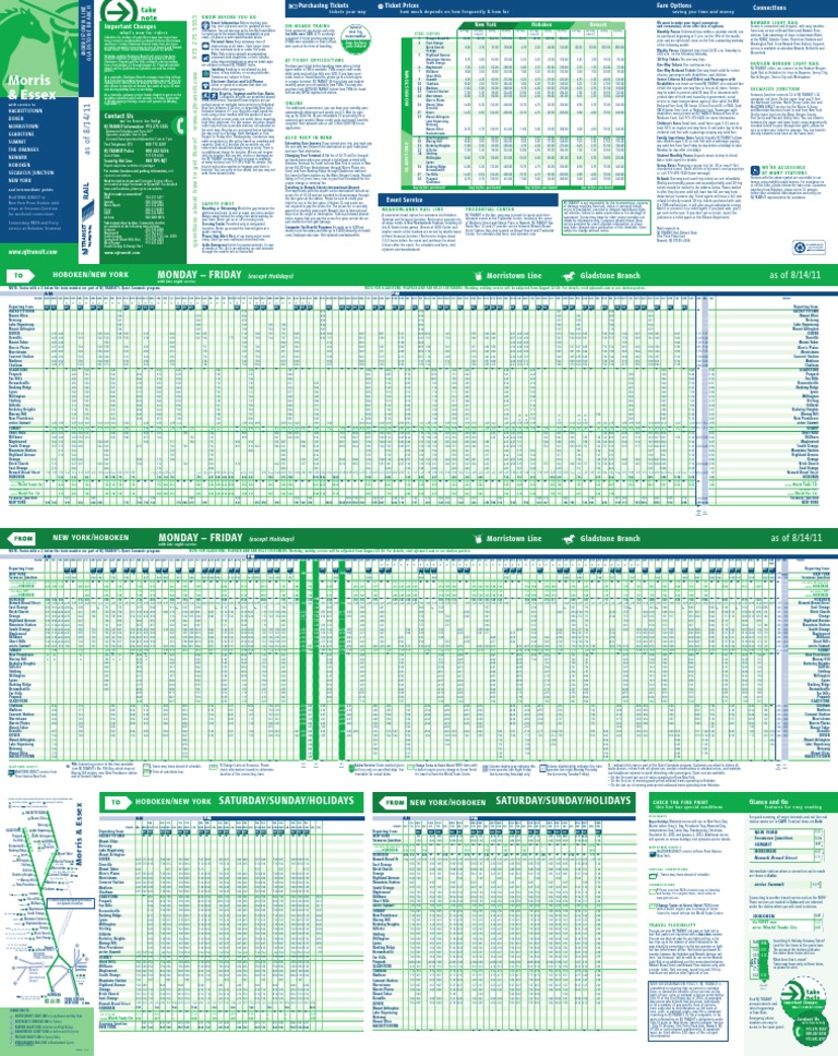 NJ Transit Train Schedule | PDF | Nj Transit | Fee