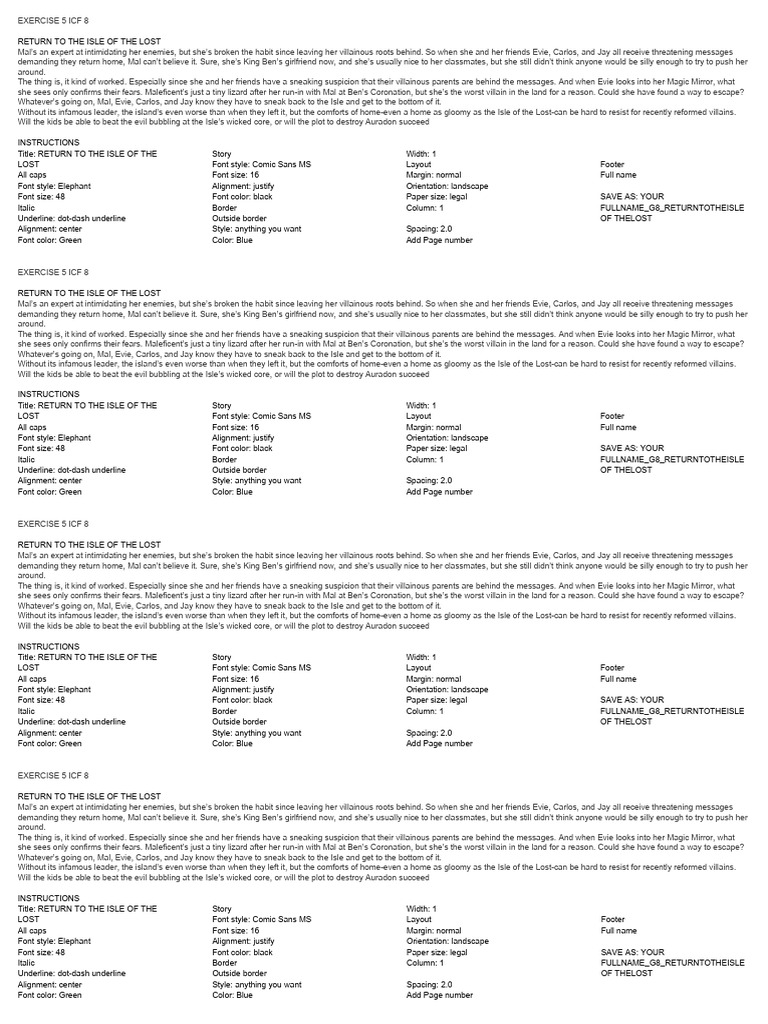 Exercise 5 1st Quarter ICF 8 | PDF