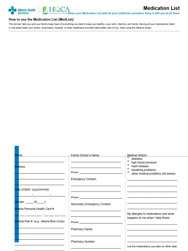 Essential Medication Tracking Guide | PDF | Pharmacy | Health Care