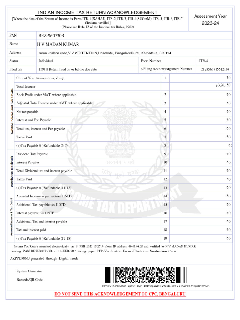 Latest Itr 2024 | PDF | Public Finance | Income