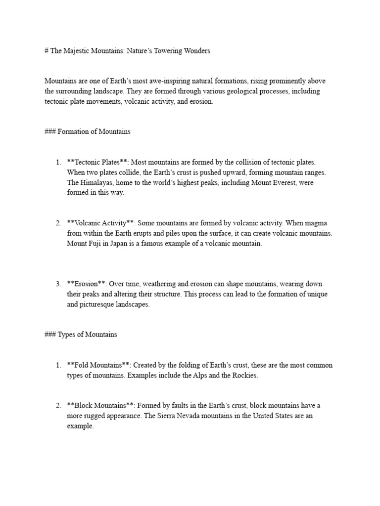 Mountain | PDF | Mountains | Volcano