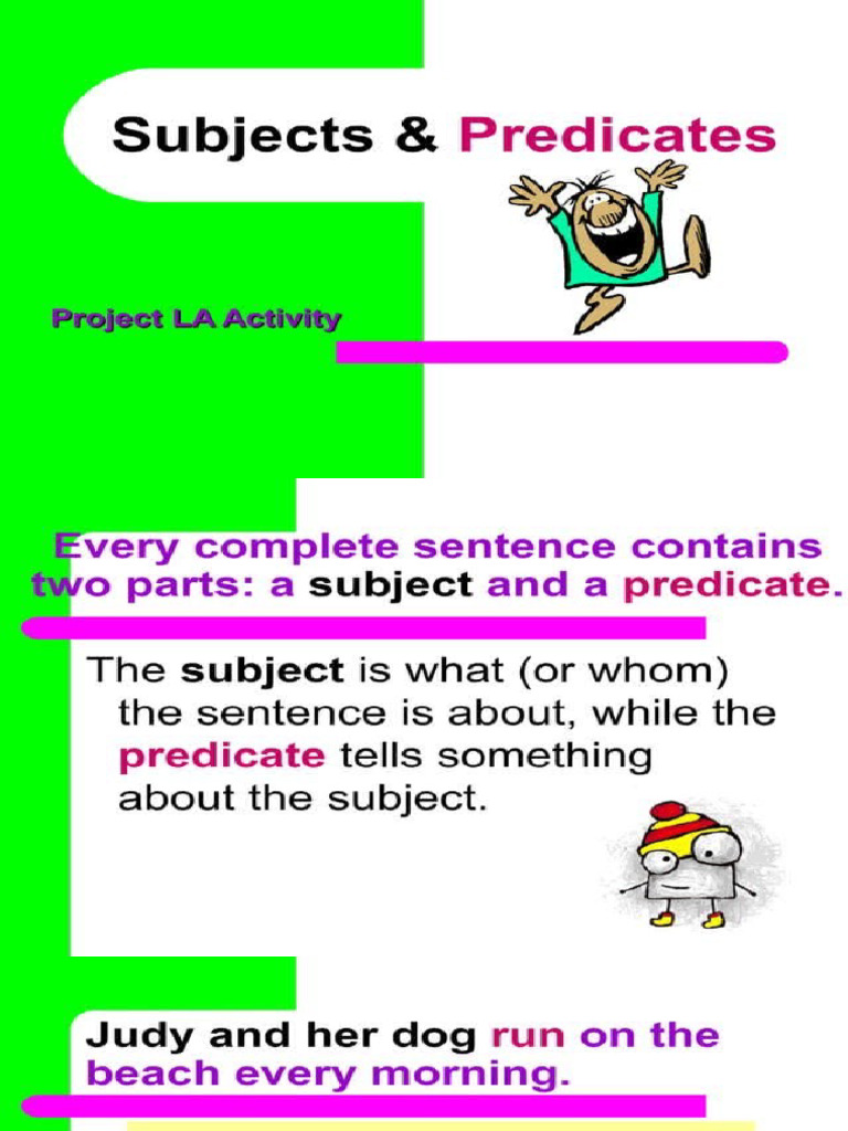 Subject and Predicate | PDF