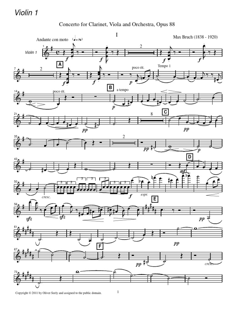 Violin 1 | PDF | Viola | Concerto