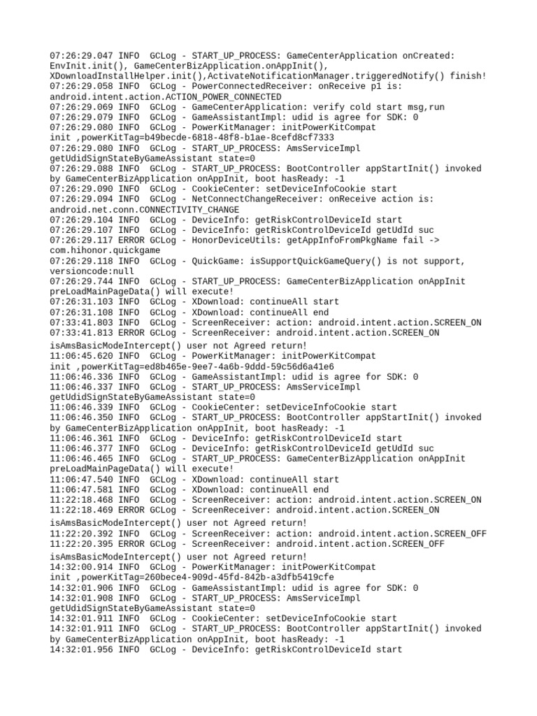GameCenter Application Startup Logs | PDF