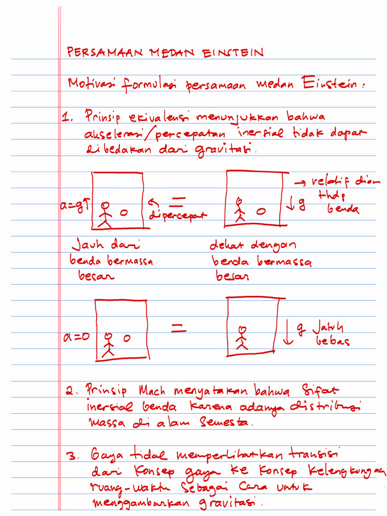 Catatan Kuliah Teori Relativitas Persamaan Medan Einstein | PDF