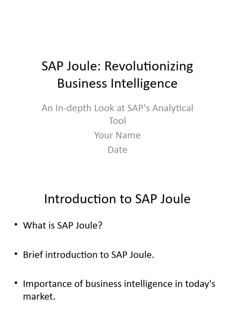 SAP Joule Presentation | PDF