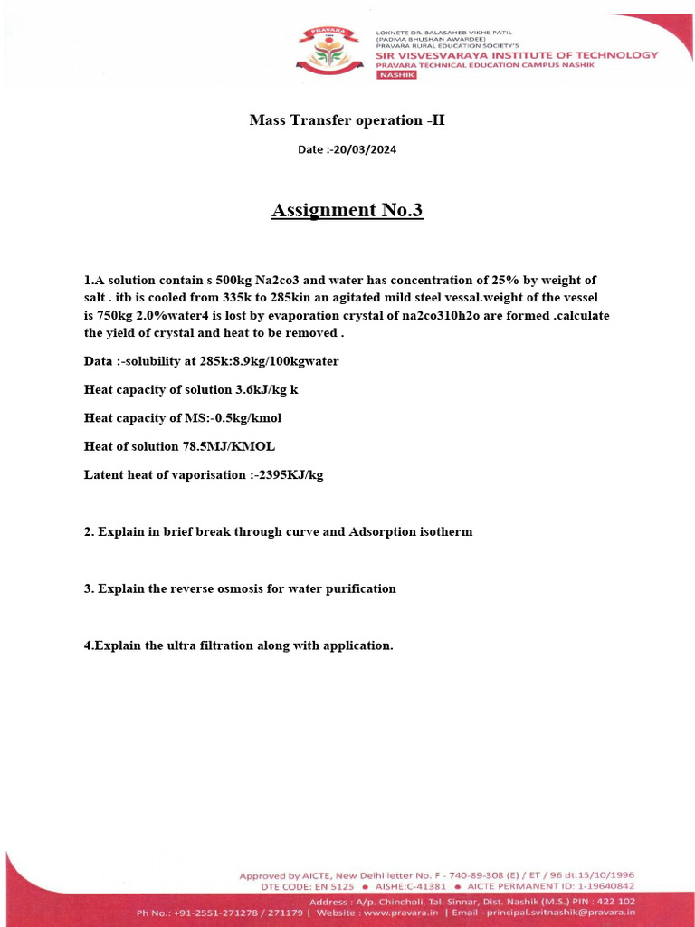 MT - II Assignment - 3 | PDF | Science & Mathematics