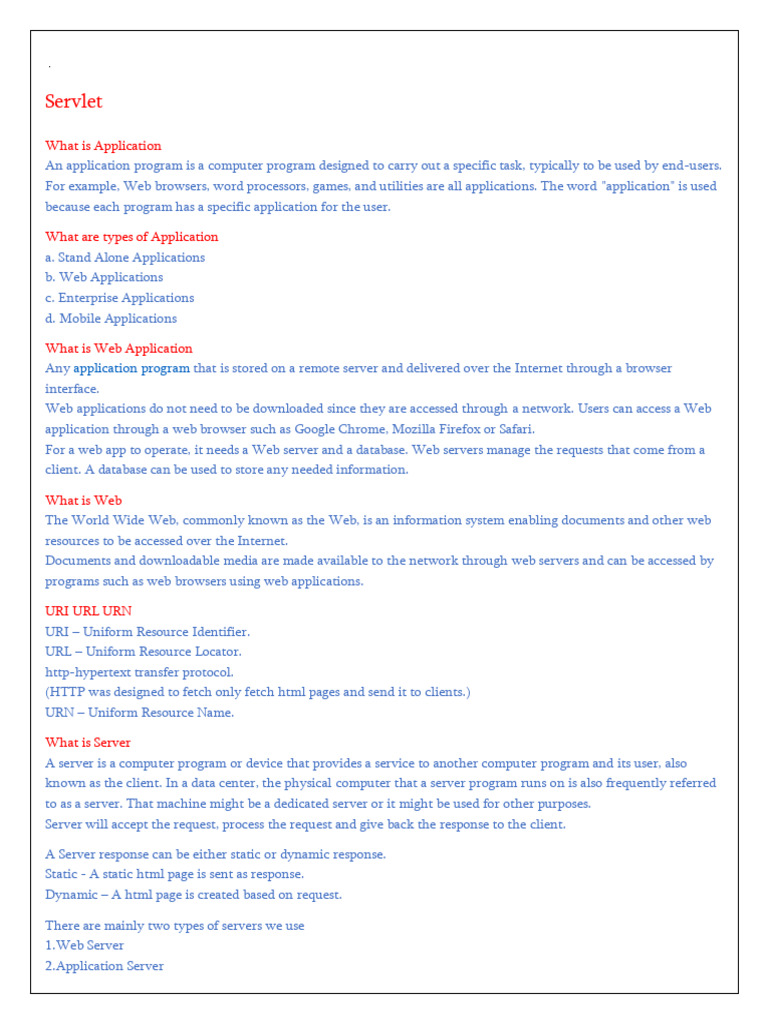 Servlet Notes1 | PDF | Networking | Internet & Web