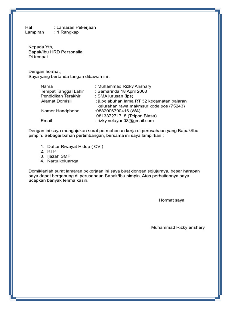 CV Muhammad Rizky | PDF