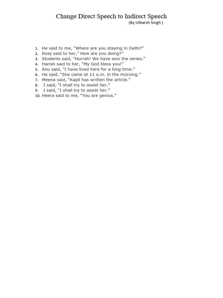 English Question Class 5 | PDF