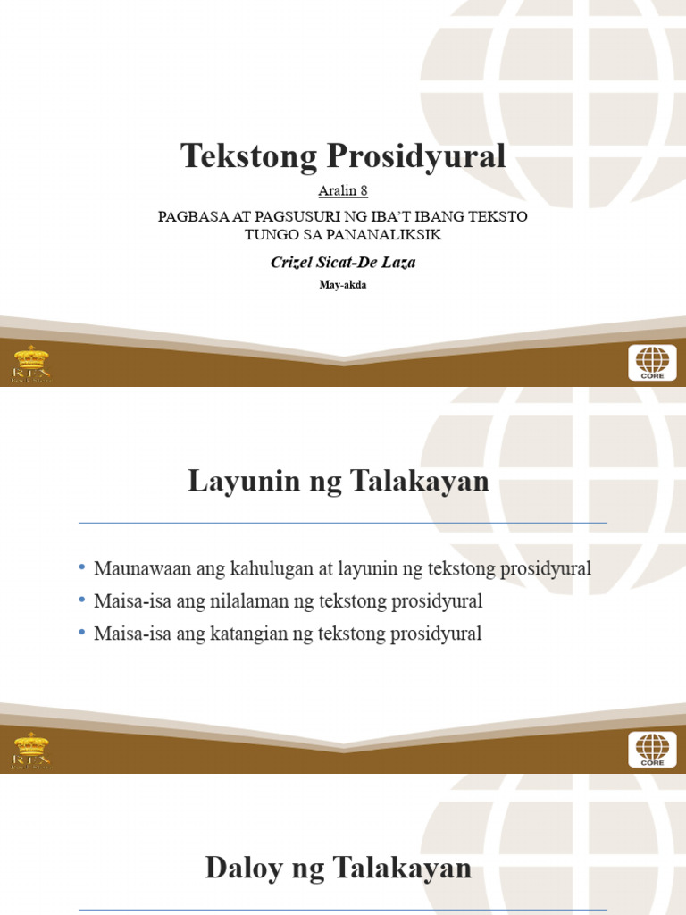 8 Tekstong Prosidyural | PDF