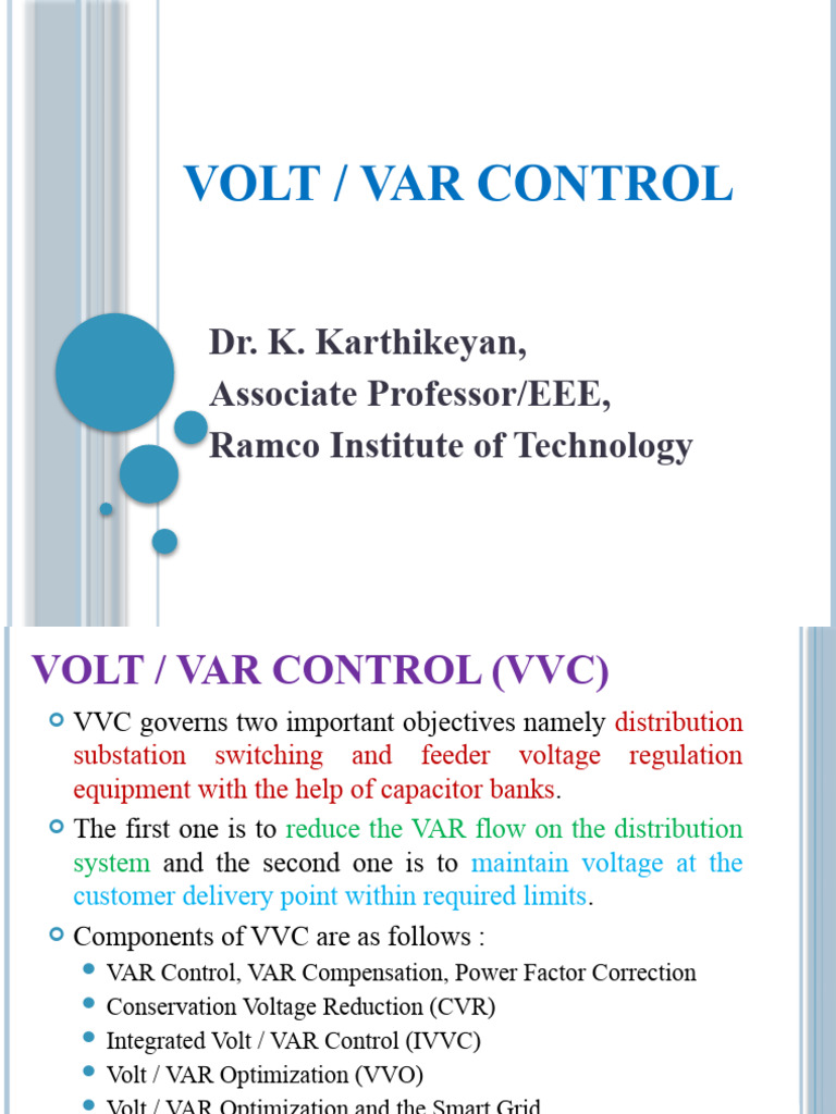 Volt/VAR Control and Optimization Techniques | PDF | Electric Power ...