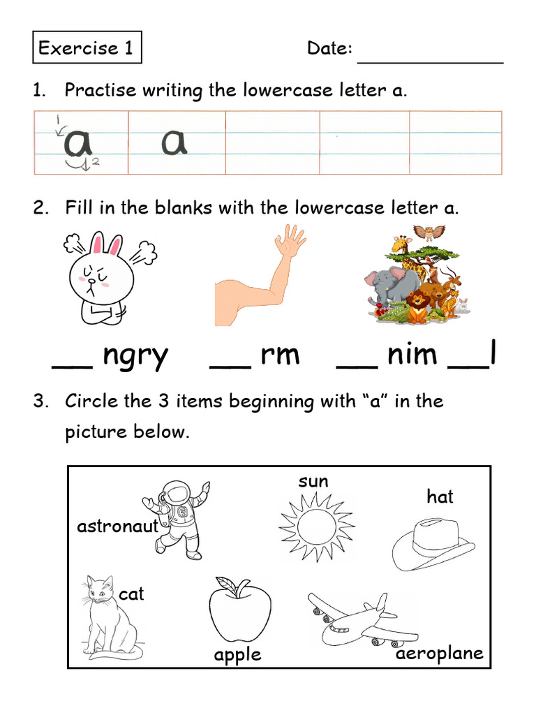 Ngry - RM - Nim - L: Exercise 1 Date: 1. Practise Writing The Lowercase ...
