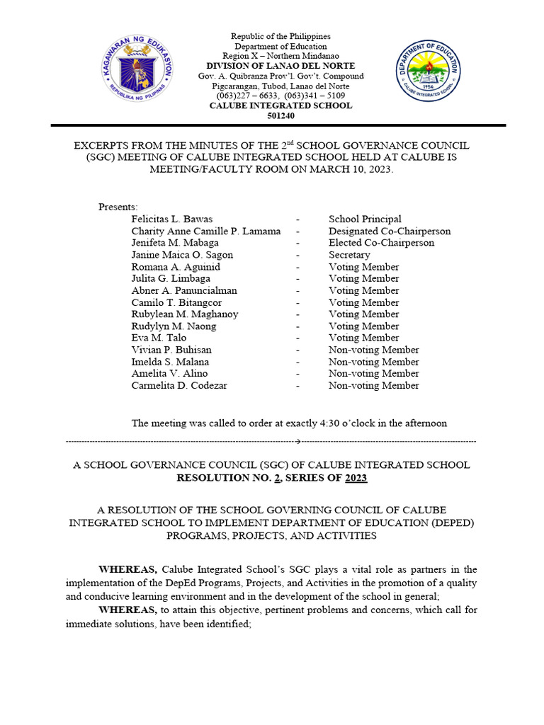 Other Sub-Indicator - SGC Resolution On Recommendation On Ways To ...