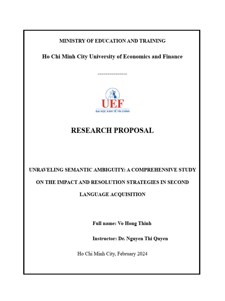 Research Proposal Issues in Linguistics | PDF | Second Language ...