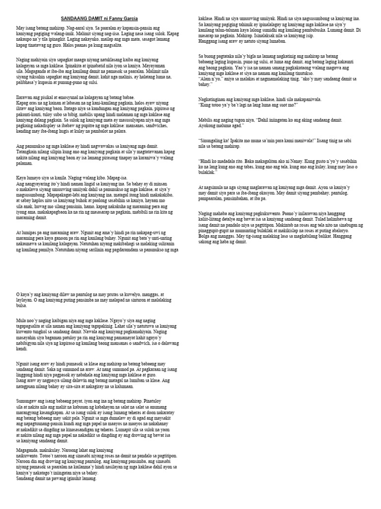 SANDAANG DAMIT Ni Fanny Garcia | PDF