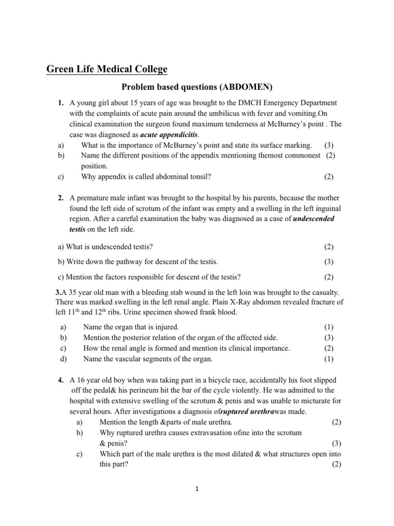 Anatomy Problem Based Question (1) 1 | PDF | Thyroid | Thorax