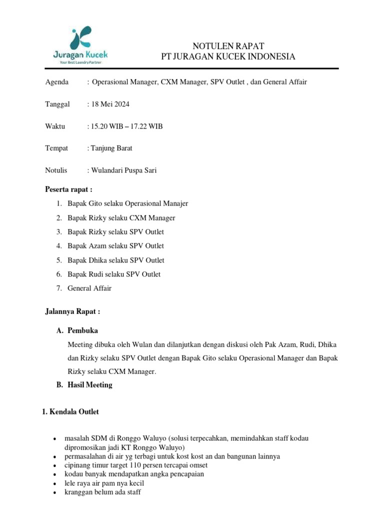 Contoh Notulen | PDF