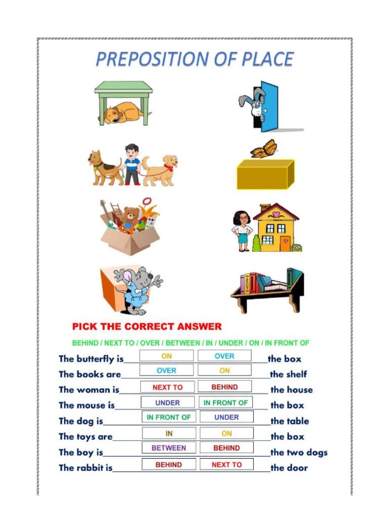 Preposition of Place | PDF