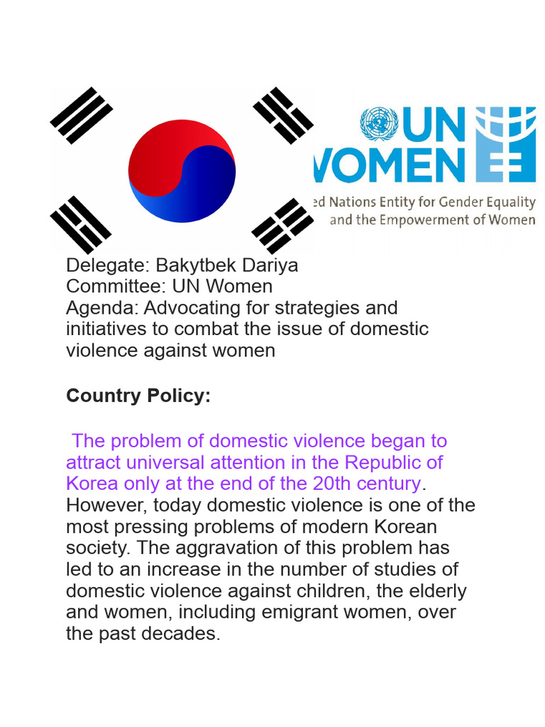 Strategies Against Domestic Violence in Korea | PDF | Violence ...
