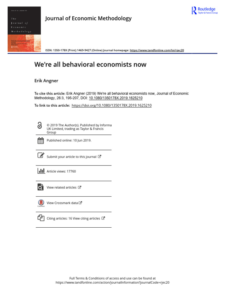 We Re All Behavioral Economists Now | PDF | Behavioral Economics ...