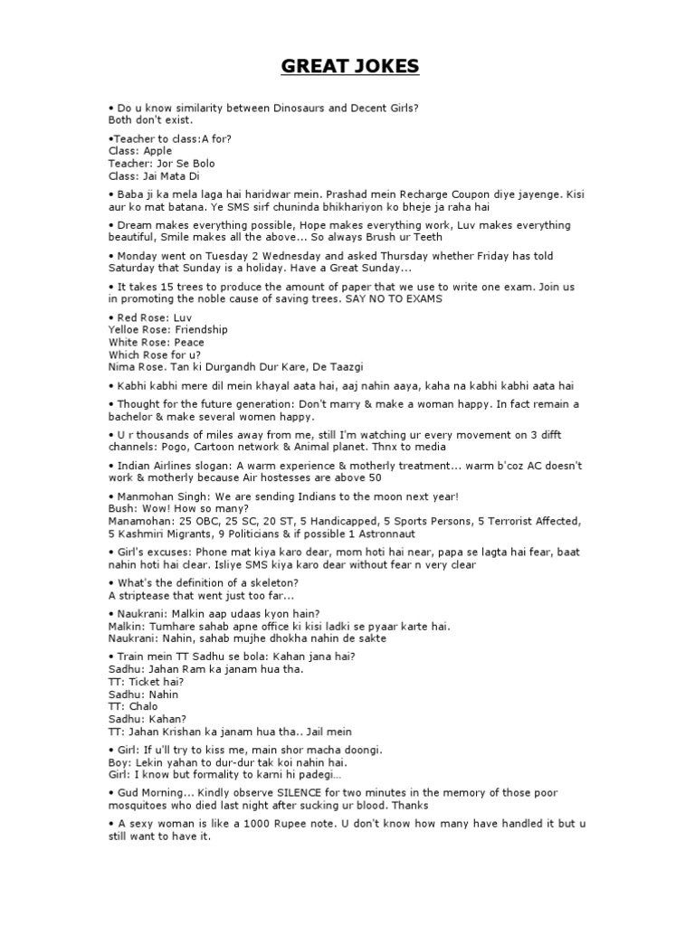 Great Jokes | PDF | Nature