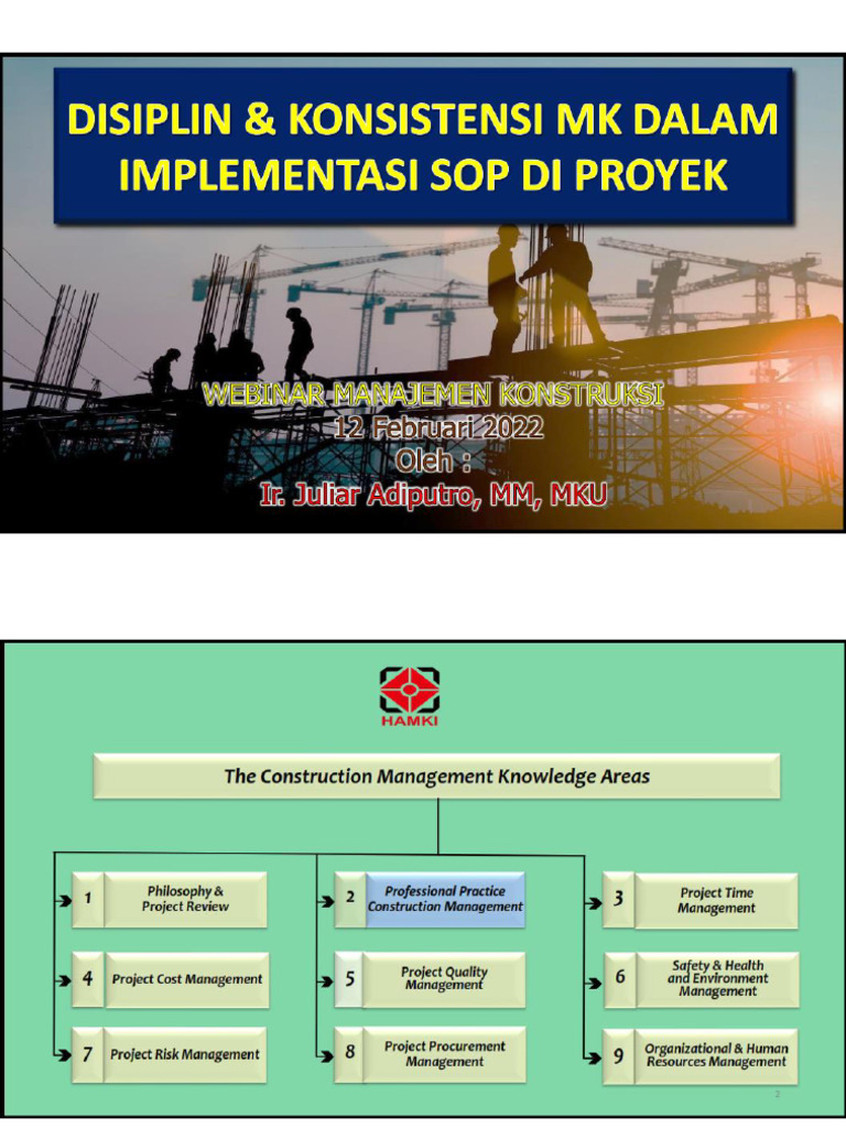MATERI Disiplin Konsistensi MK Dalam Implementasi SOP Di Proyek | PDF