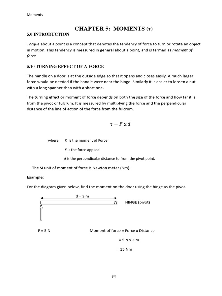 Moments Worksheet | PDF | Torque | Lever
