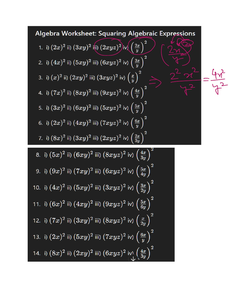 Algebra Basic Worksheet 1 | PDF