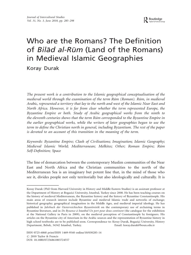 Who Are The Romans The Definition of Bil | PDF | Byzantine Empire | Europe