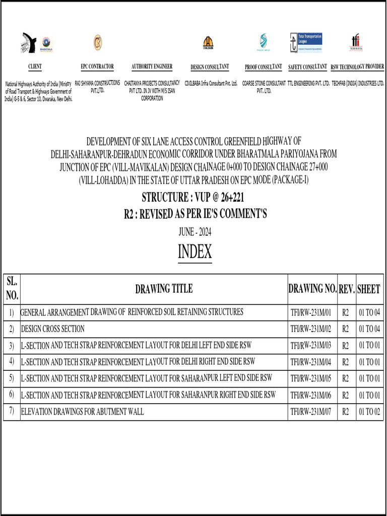 Corrected RSW Drawings-VUP 26+221 | PDF | Civil Engineering | Transport ...