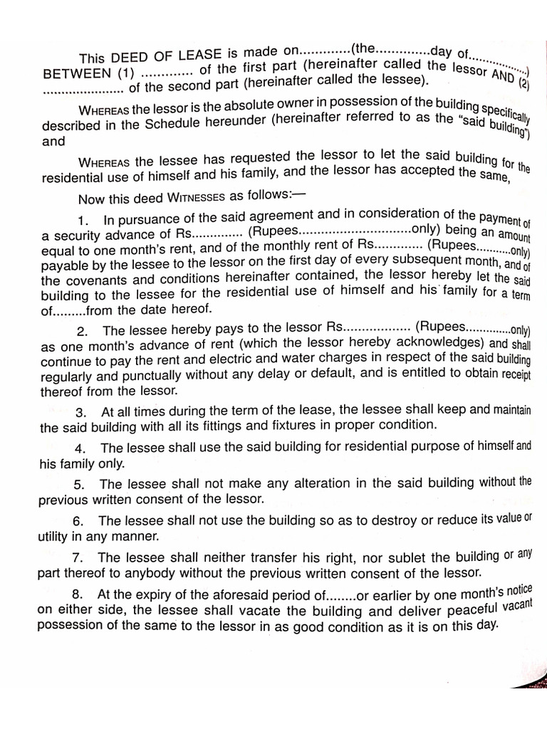 Lease Deed | PDF