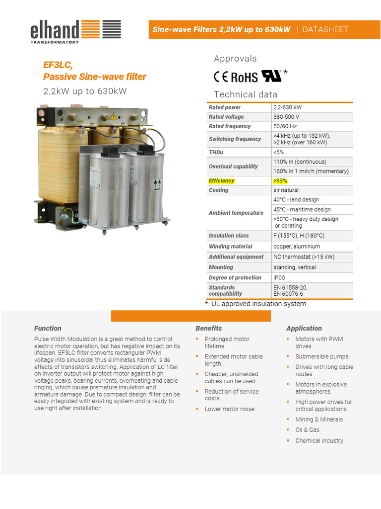 Sine Filter | PDF | Electric Motor | Electronic Engineering