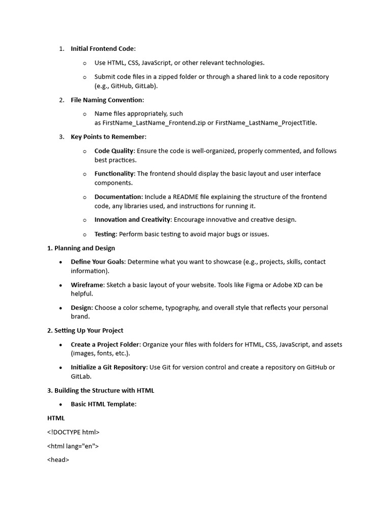 Front End Development Pdf Websites Html