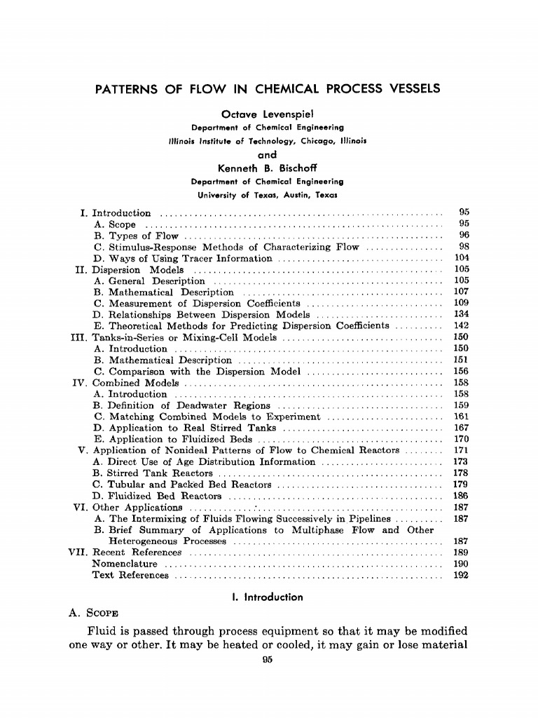 Patterns of Flow in Chemical Process Vessels | PDF | Fluid Dynamics ...