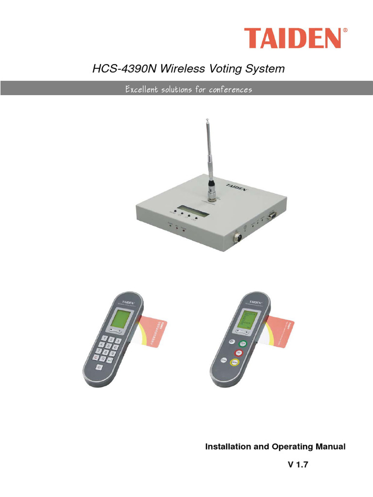 Wireless Voting System Installation and Operating ... 16227974930201 ...