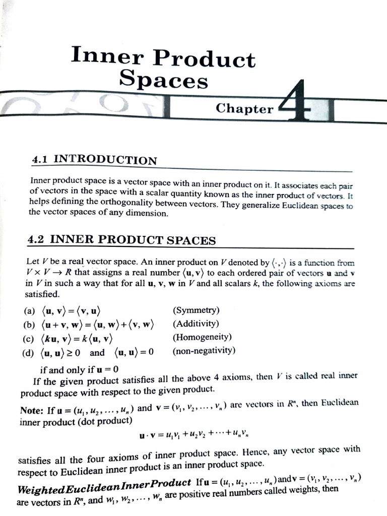 Chapter 3 Inner Product Spaces | PDF