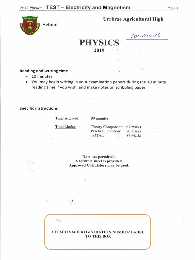Stage 2 Physics - SAT Electricity and Magnetism 2022 (Millikan) ANSWERS | PDF | Transformer | Force