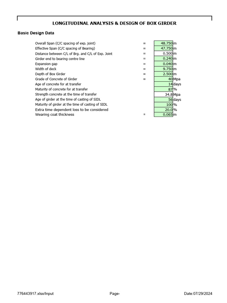 Design of PSC Box Girder Bridge | PDF | Prestressed Concrete | Applied ...