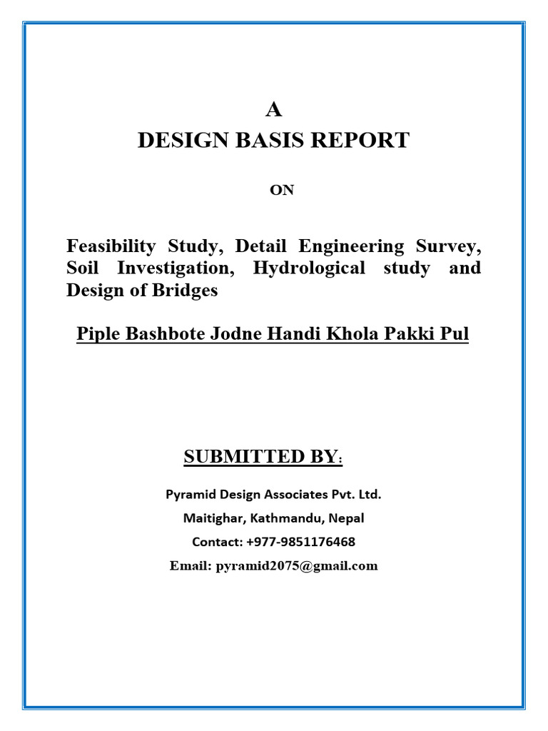 Design Basis Report Downstream | PDF | Road | Drainage Basin