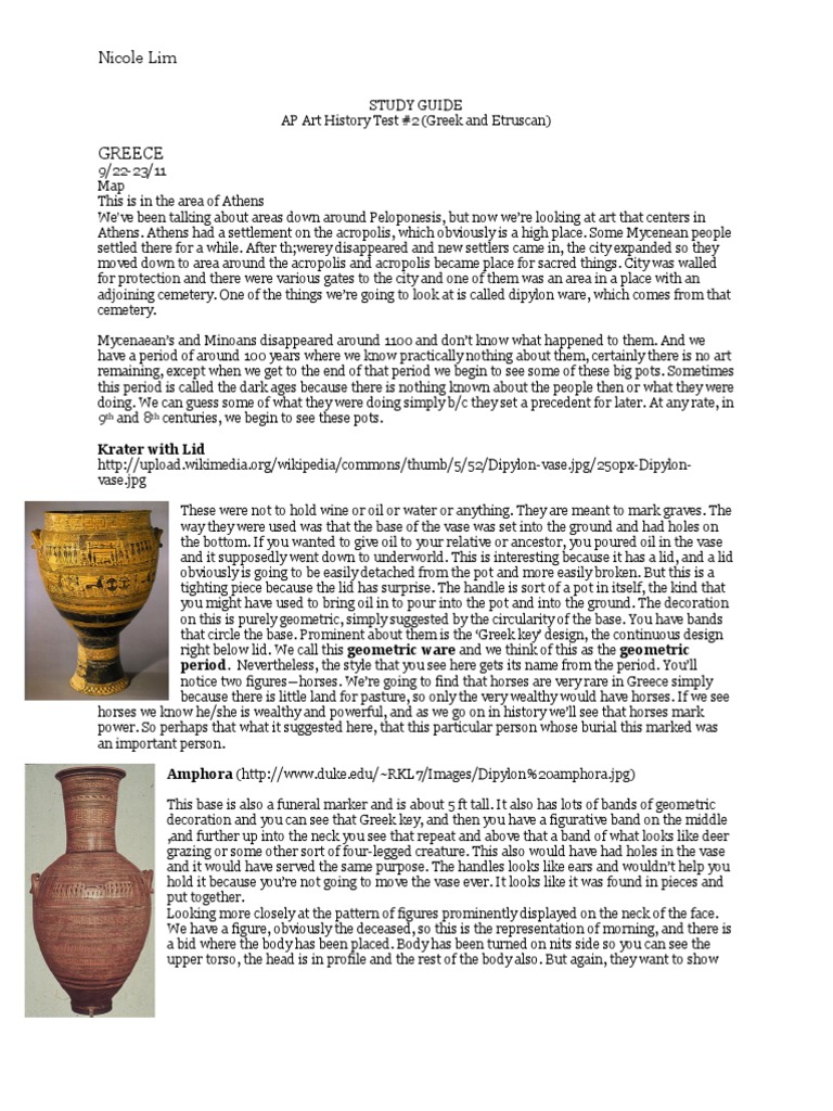 AP Art History STUDY GUIDE Test 2 | PDF | Sculpture | Athena