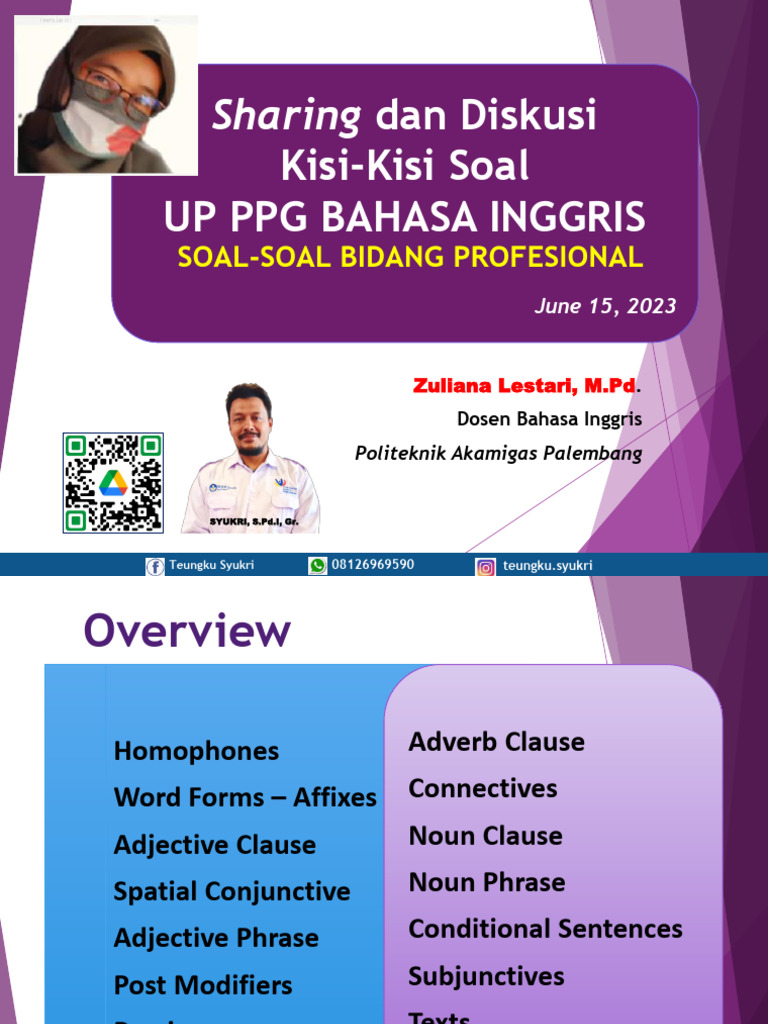 Materi Bidang Profesionanl Kisi-Kisi Soal PPG BHS, Inggris 2023 | PDF ...