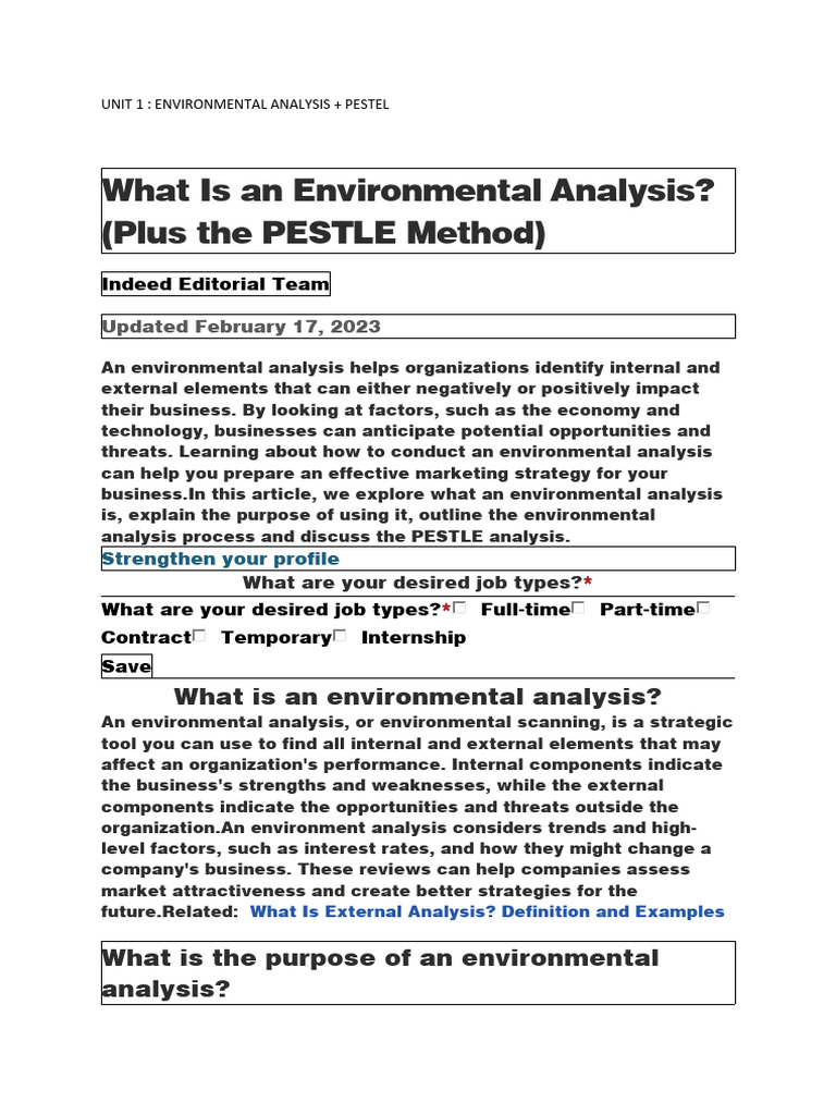 UNIT 1 - External Analysis | PDF | Economies | Business