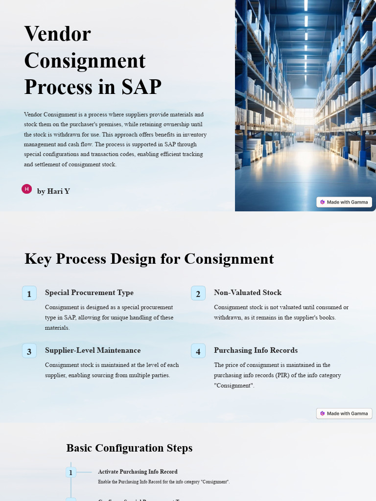 Vendor Consignment Process in SAP | PDF | Receipt | Procurement