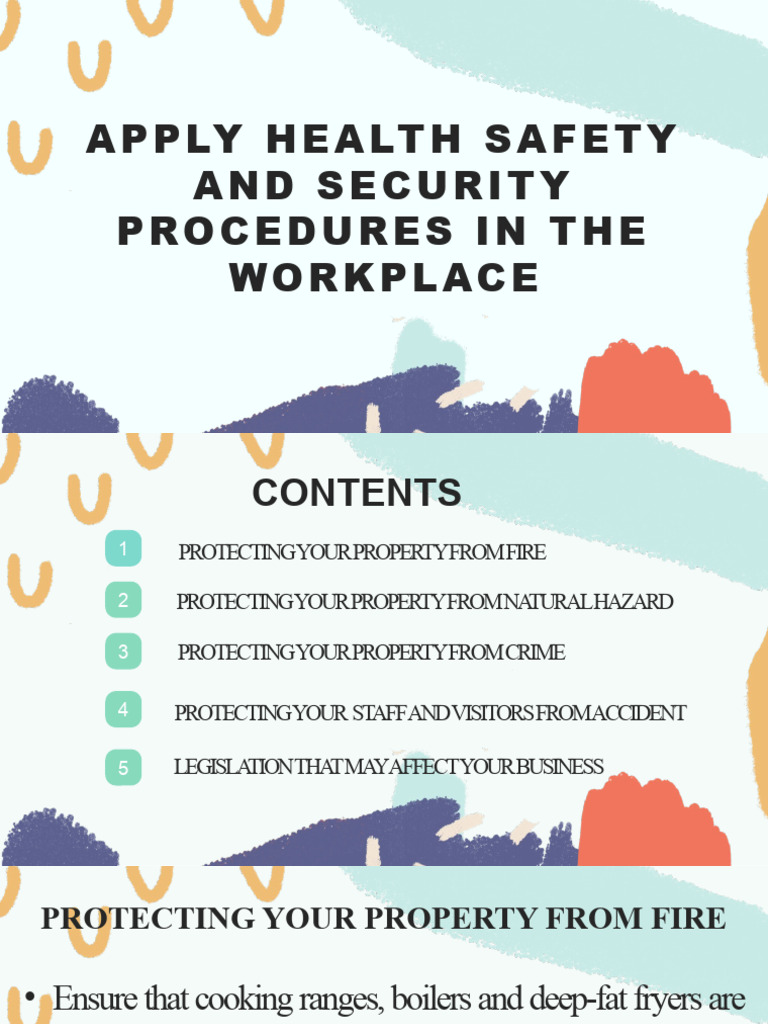 Apply Health Safety and Security Procedures in The Workplace | PDF ...